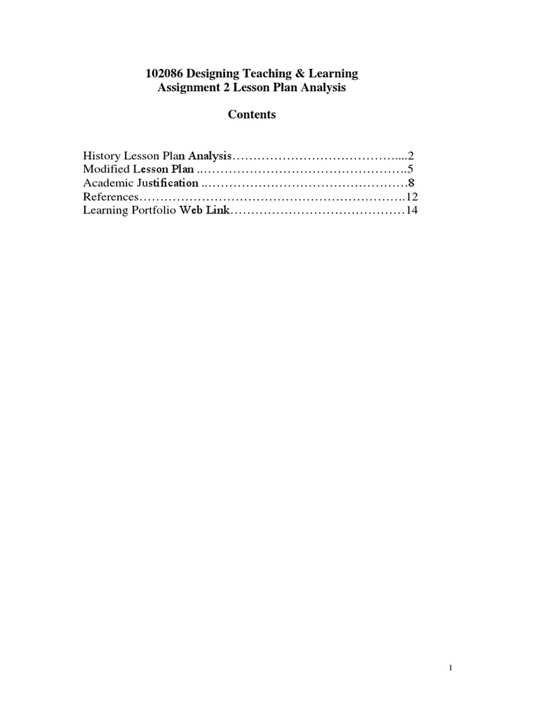Assignment 2 Lesson Plan Analysis | PDF | Educational Technology ...