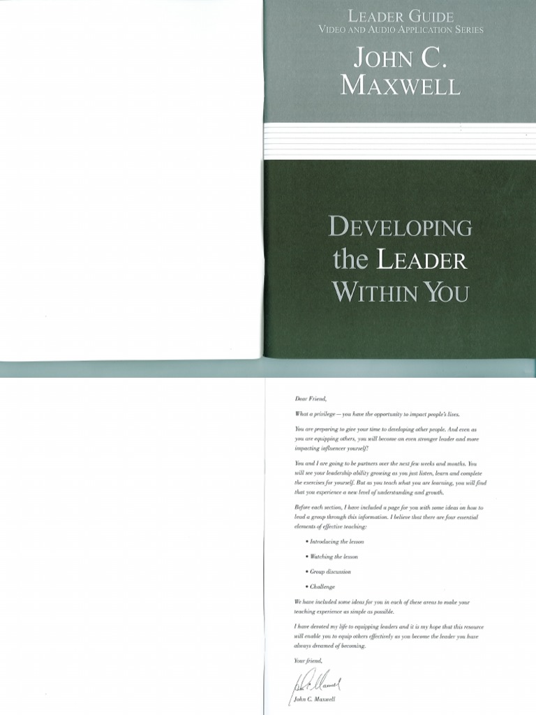 Developing The Leader Within You Leader Guide Pdf Pdf
