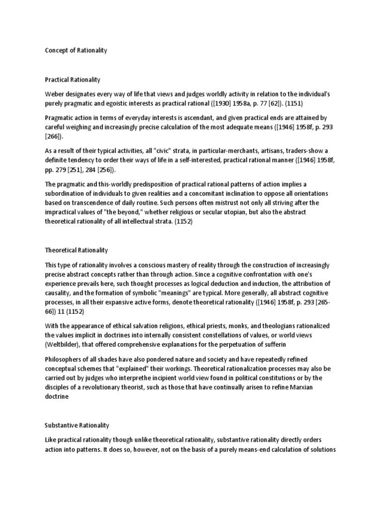 Concept of Rationality | PDF | Rationality | Pragmatism