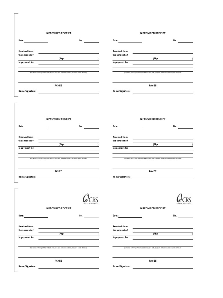 Improvised Receipt - Final | Payments | Services (Economics)
