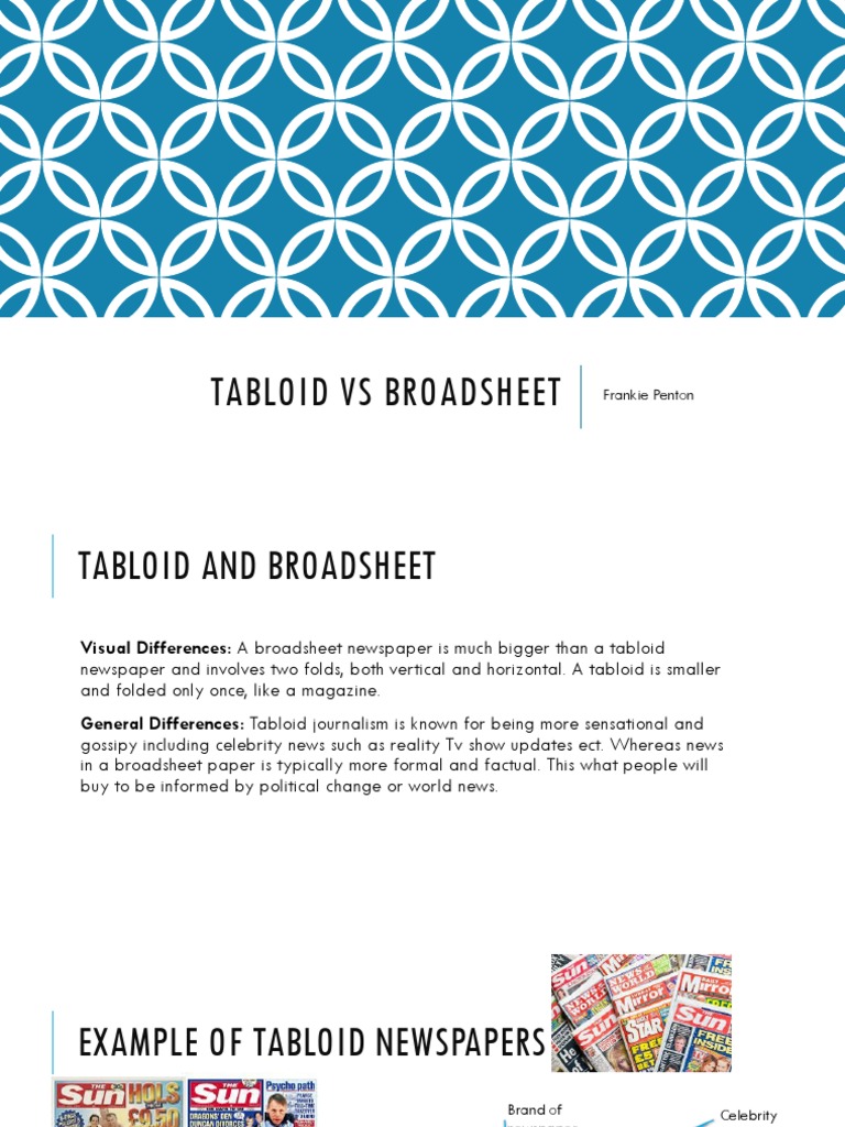 Tabloid Vs Broadsheet | PDF
