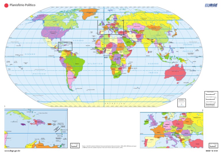 Mundo Planisferio Politico A3 | PDF