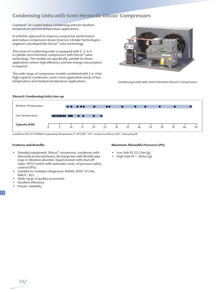 CU Discus Copeland | PDF | Gas Compressor | Heating, Ventilating, And ...