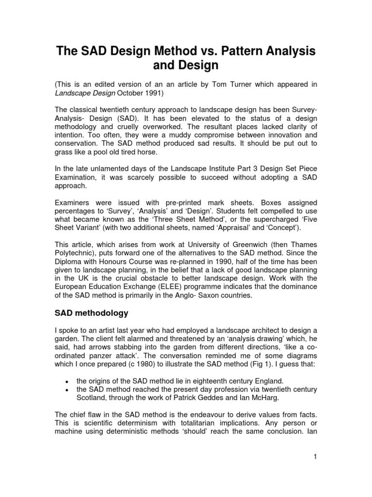 The SAD Design Method vs. Pattern Analysis and Design | PDF | Determinism