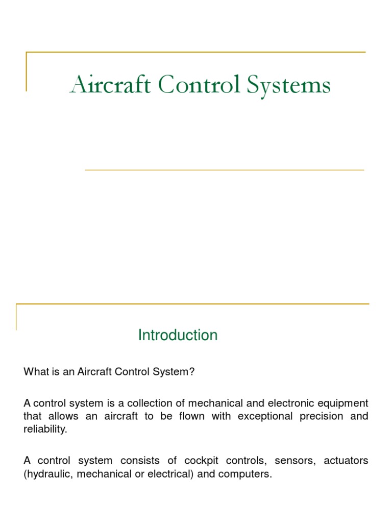 Aircraft Control Systems | PDF | Aircraft Flight Control System ...