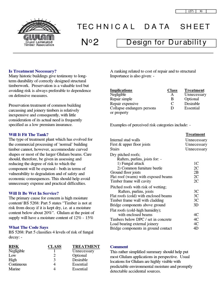 Technical Data Sheet Design For Durability: Is Treatment Necessary ...
