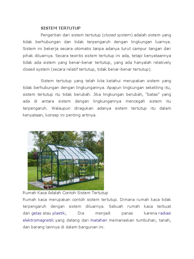 Contoh dan Penjelasan Sistem Tertutup | PDF