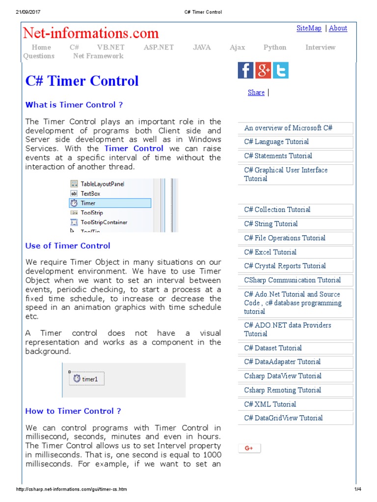 C Timer Control Pdf C Sharp Programming Language Active X Data Objects