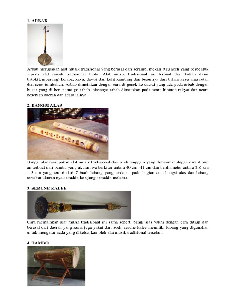 Alat Musik Tradisional 60 | PDF | Seni