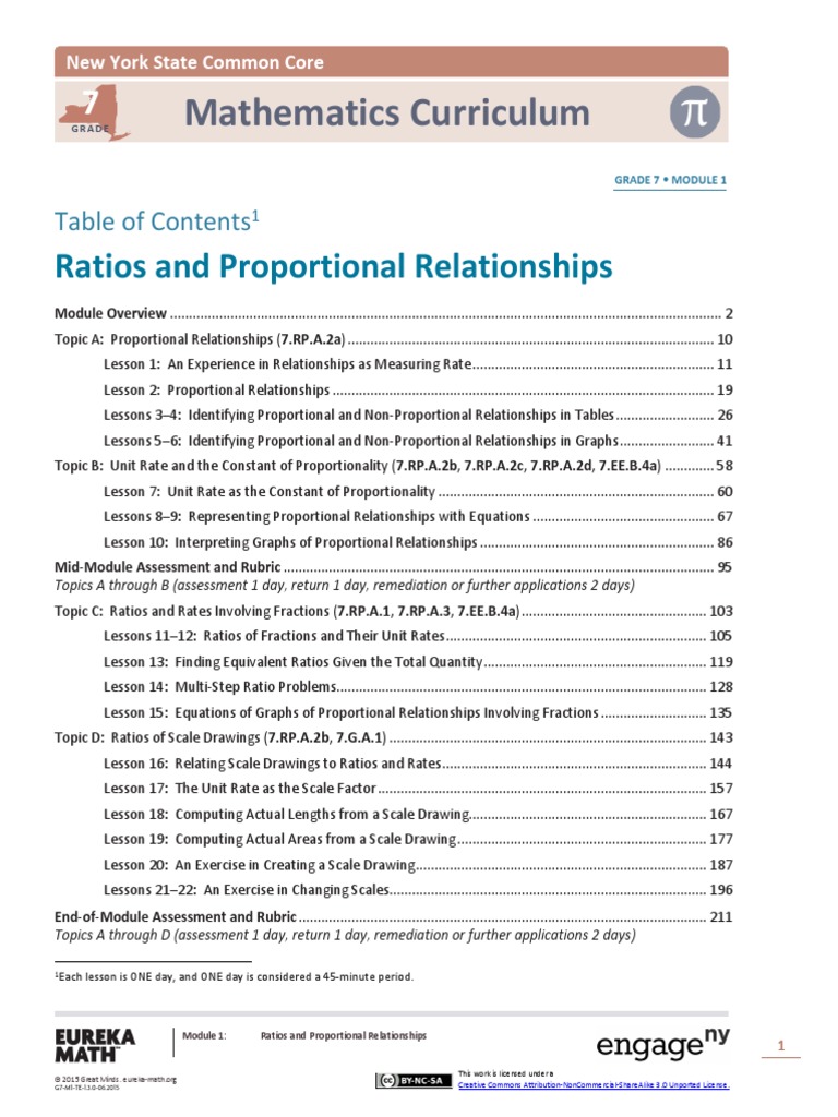 Math g7 m1 Teacher Materials | PDF | Ratio | Percentage