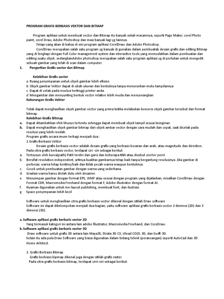 Program Grafis Berbasis Vektor Dan Bitmap | PDF