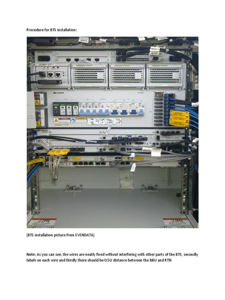 Procedure for BTS Installation