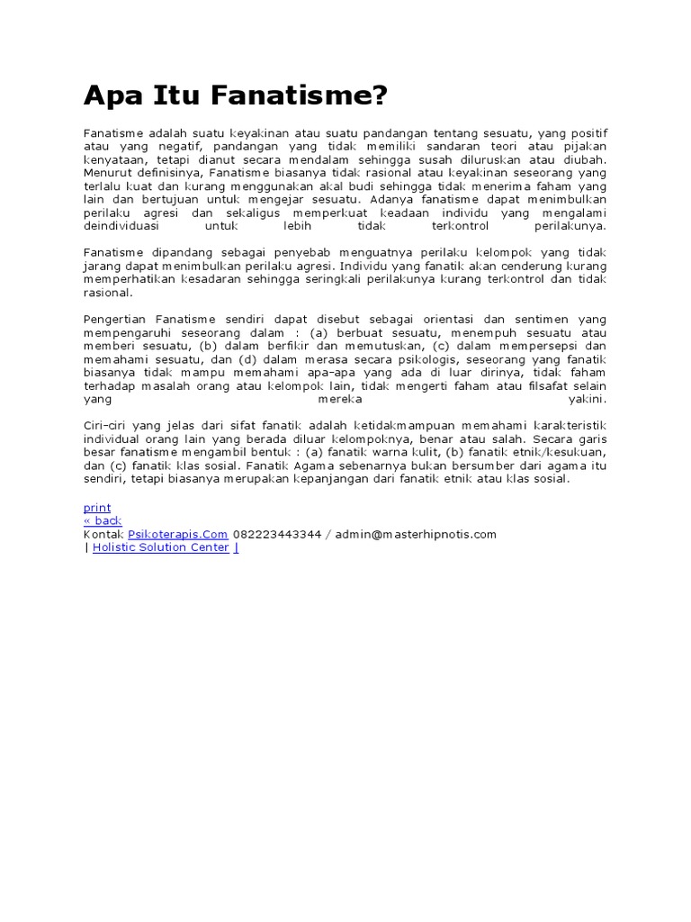 Apa Itu Fanatisme | PDF