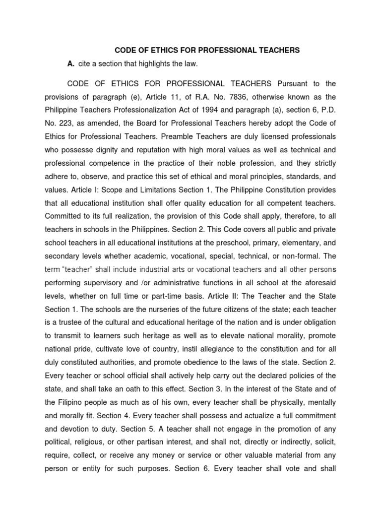 Article XIV of the 1987 Philippine Constitution | Profession | Teachers