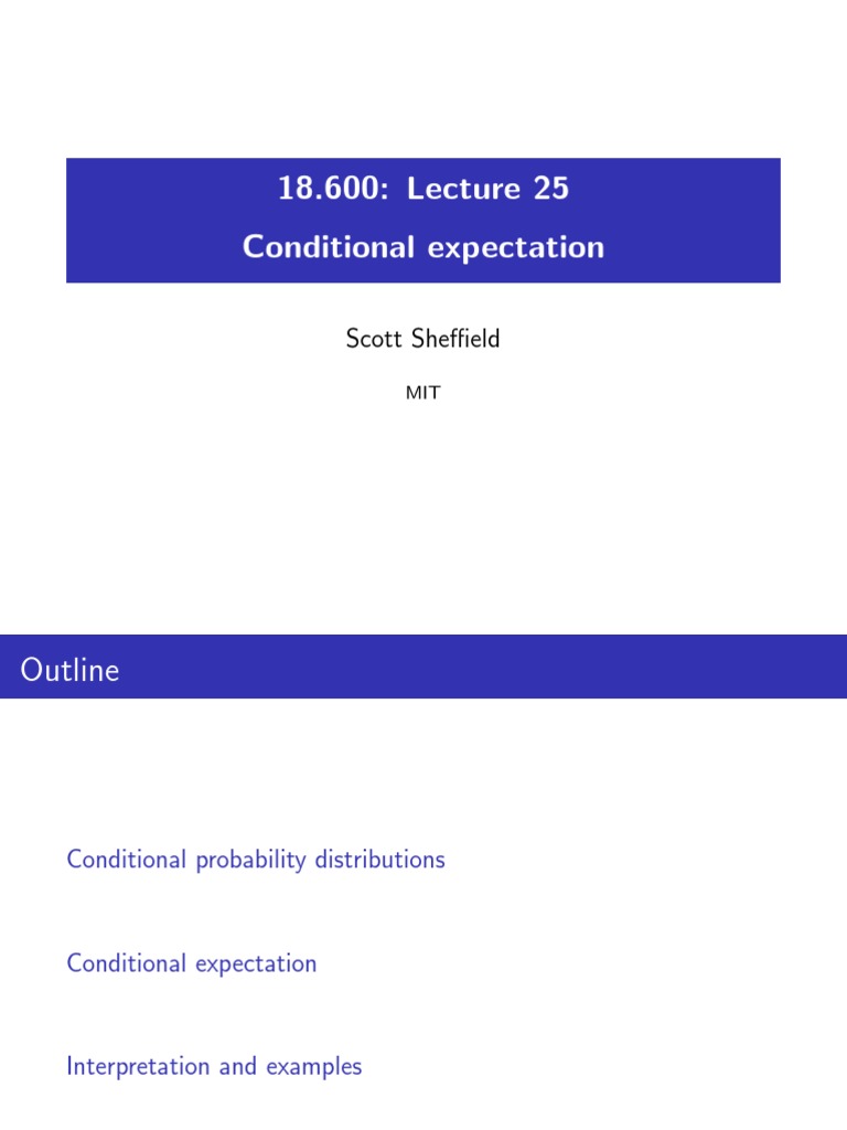 Conditional Expectation: Scott Sheffield | PDF | Covariance | Probability Theory