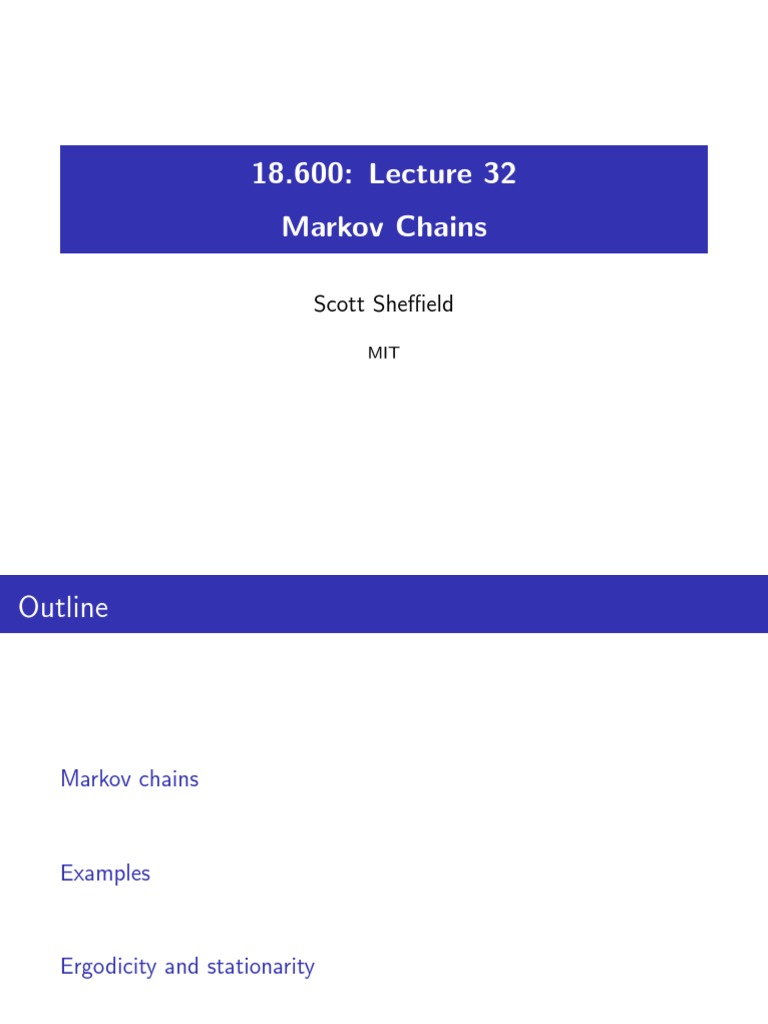 Lecture 32 | PDF | Eigenvalues And Eigenvectors | Markov Chain