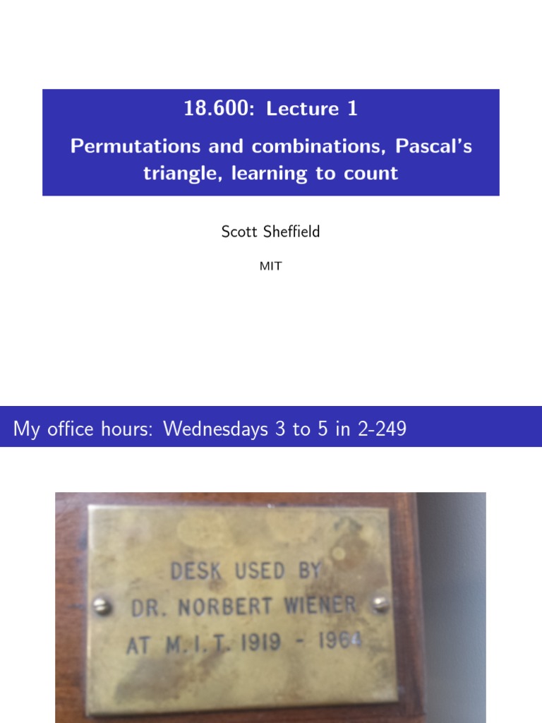 Permutations And Combinations Pascal S Triangle Learning To Count Download Free Pdf