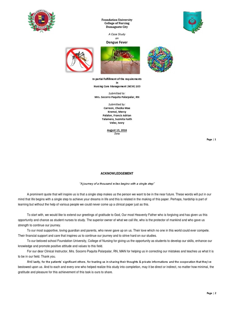 Case Study - Dengue Fever | PDF | Bone Marrow | Blood Cell