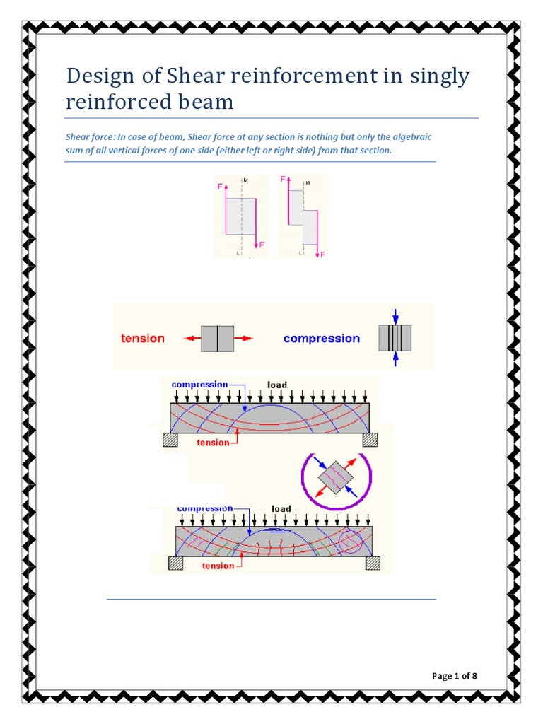 Design of Shear Reinforcement in A Singly Reinforced Beam | PDF | Beam ...