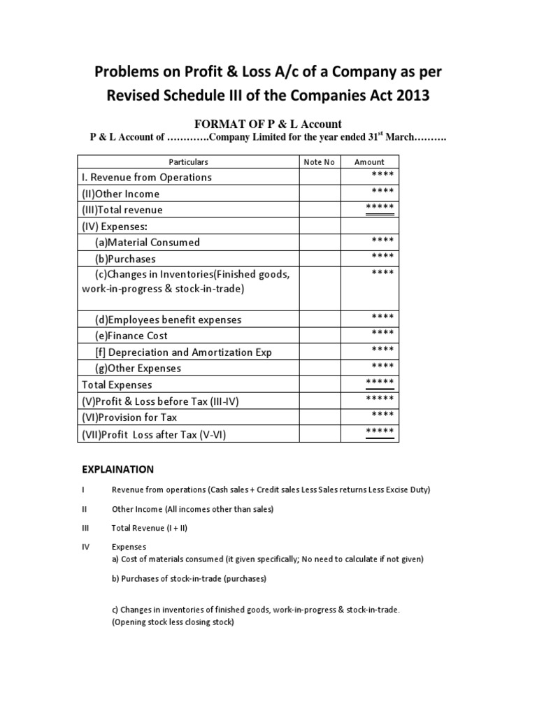 PNL Company | PDF | Expense | Income Statement