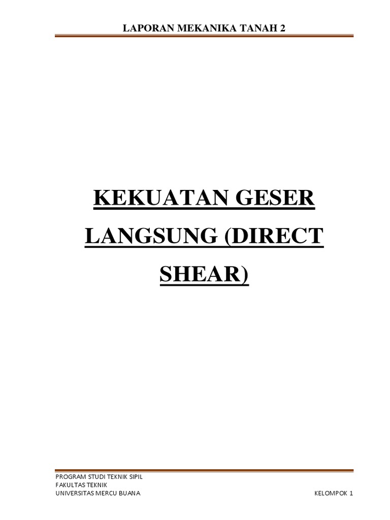 Uji Kekuatan Geser Tanah Sand | PDF