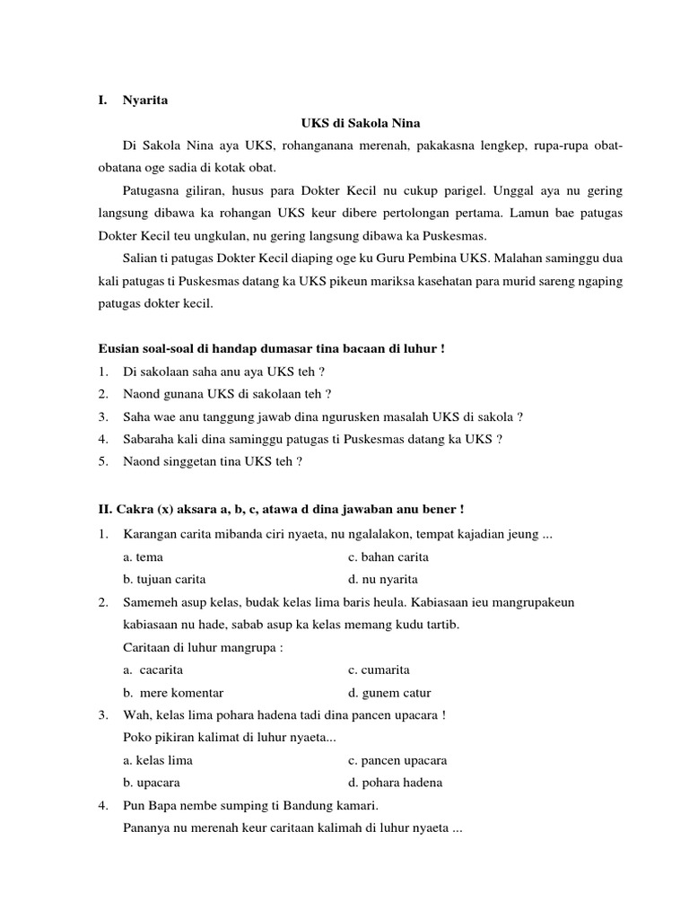 Soal Uts Basa Sunda | PDF