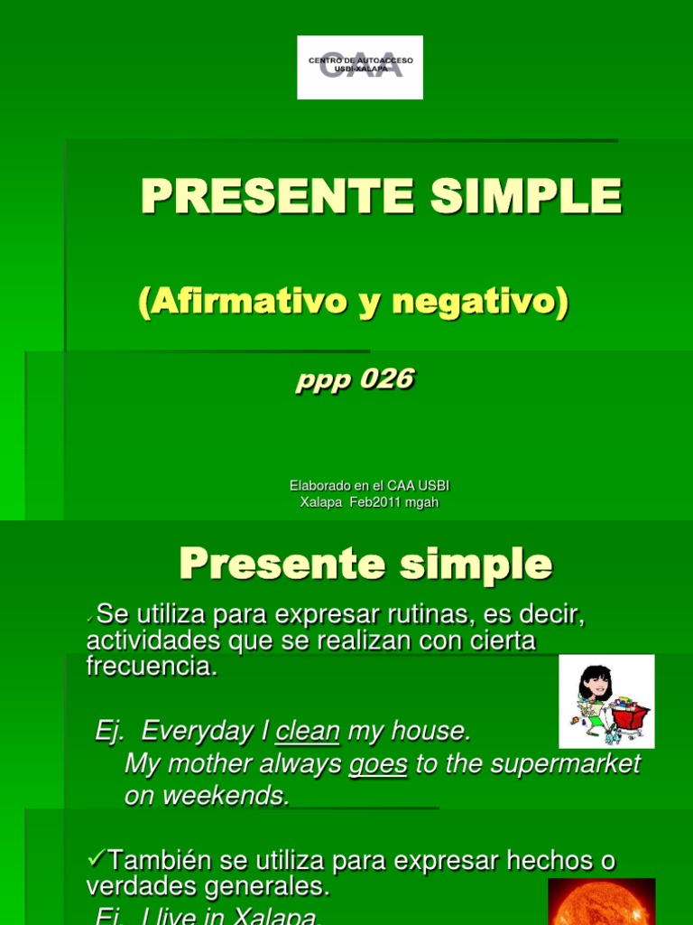 Present Tense PDF | PDF | Artes del Lenguaje y Comunicación