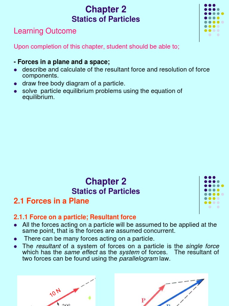 Forces and Equilibrium of Particles in Two and Three Dimensions | PDF | Euclidean Vector | Force