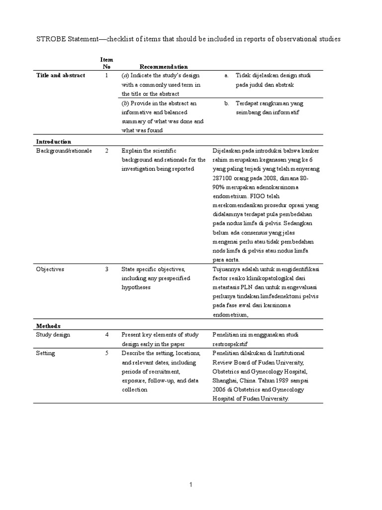 STROBE Checklist v4 Combined | PDF | Studi Kohort | Perancu