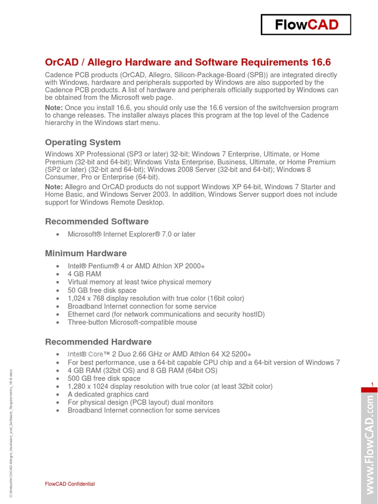 OrCAD-Allegro Hardware and Software Requirements 16-6 PDF | PDF | 64 ...