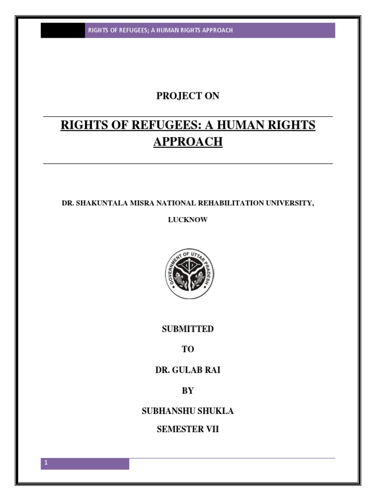 Rights of Refugees: A Human Rights Approach: Project On | PDF | Refugee ...