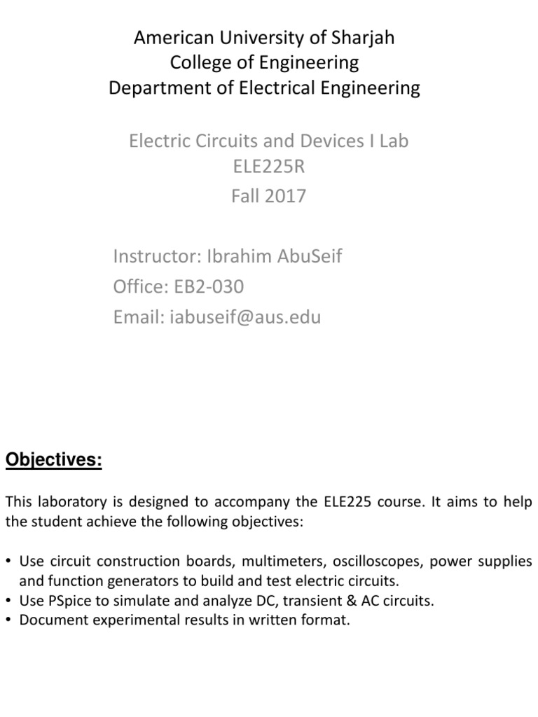 Electric Circuits and Devices Lab | PDF | Electrical Network | Amplifier