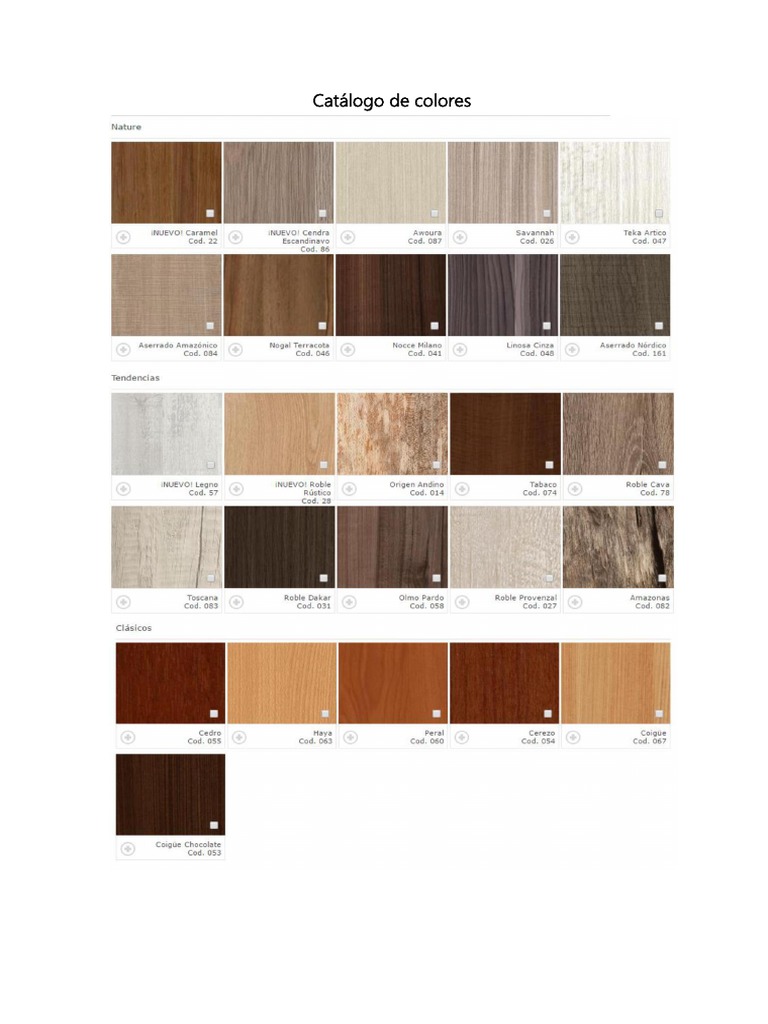 Melamina - Catálogo de Colores | PDF