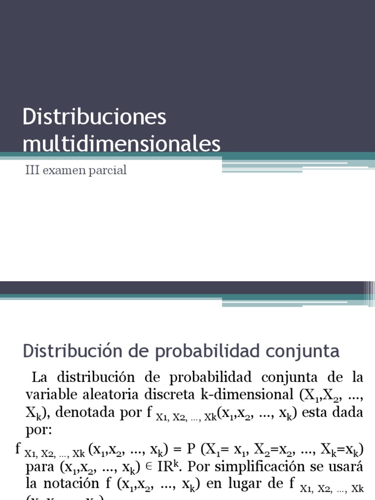 Distribuciones Multidimensionales | PDF | Muestreo (Estadísticas ...