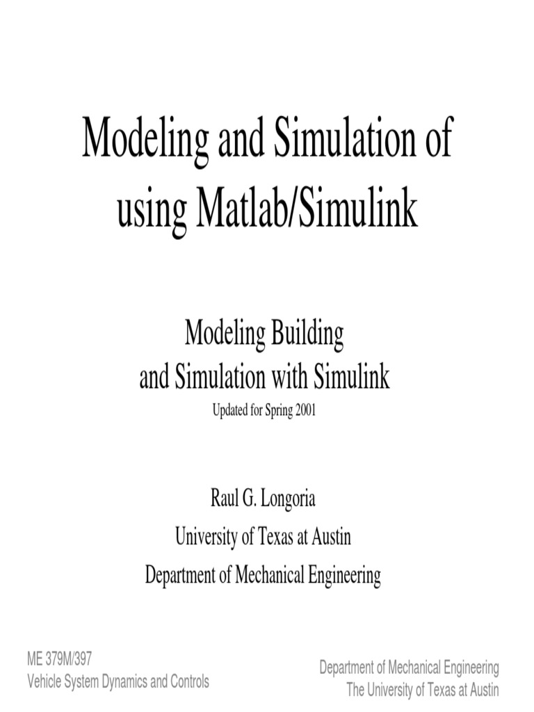Modeling and Simulation of Using Matlab/Simulink | PDF
