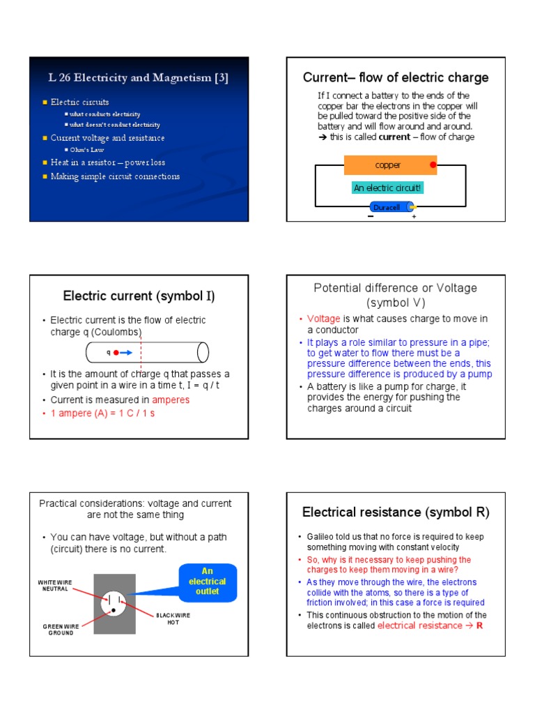 Electricity and Magnetism Current Flow | PDF | Electric Current | Voltage
