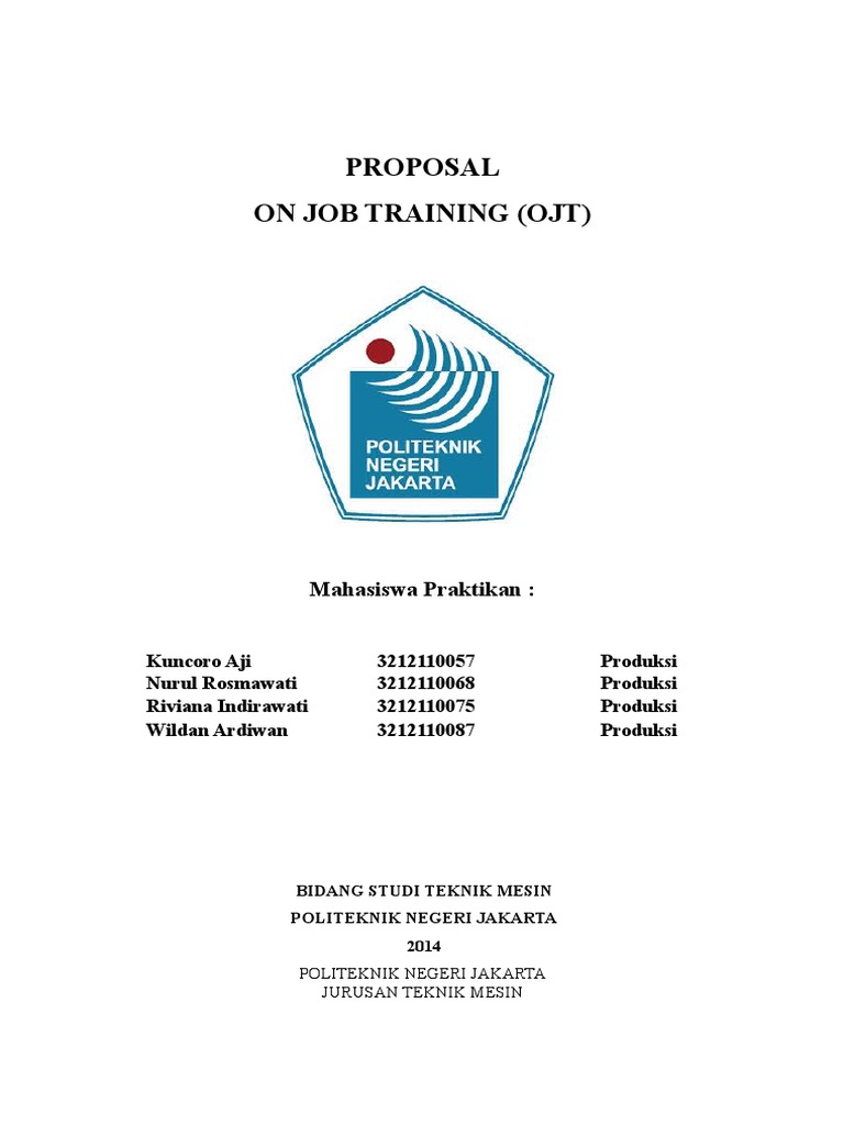 Proposal OJT Mahasiswa Teknik Mesin | PDF