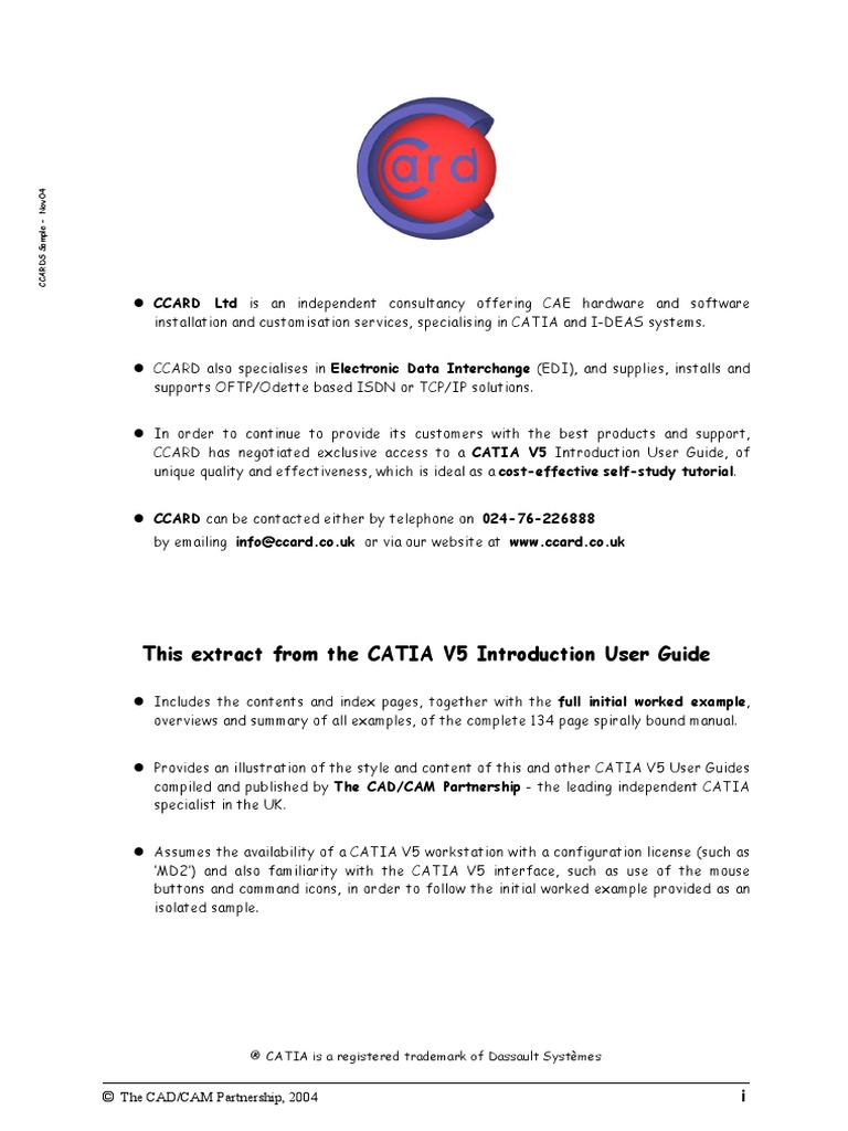 This Extract From The CATIA V5 Introduction User Guide | PDF
