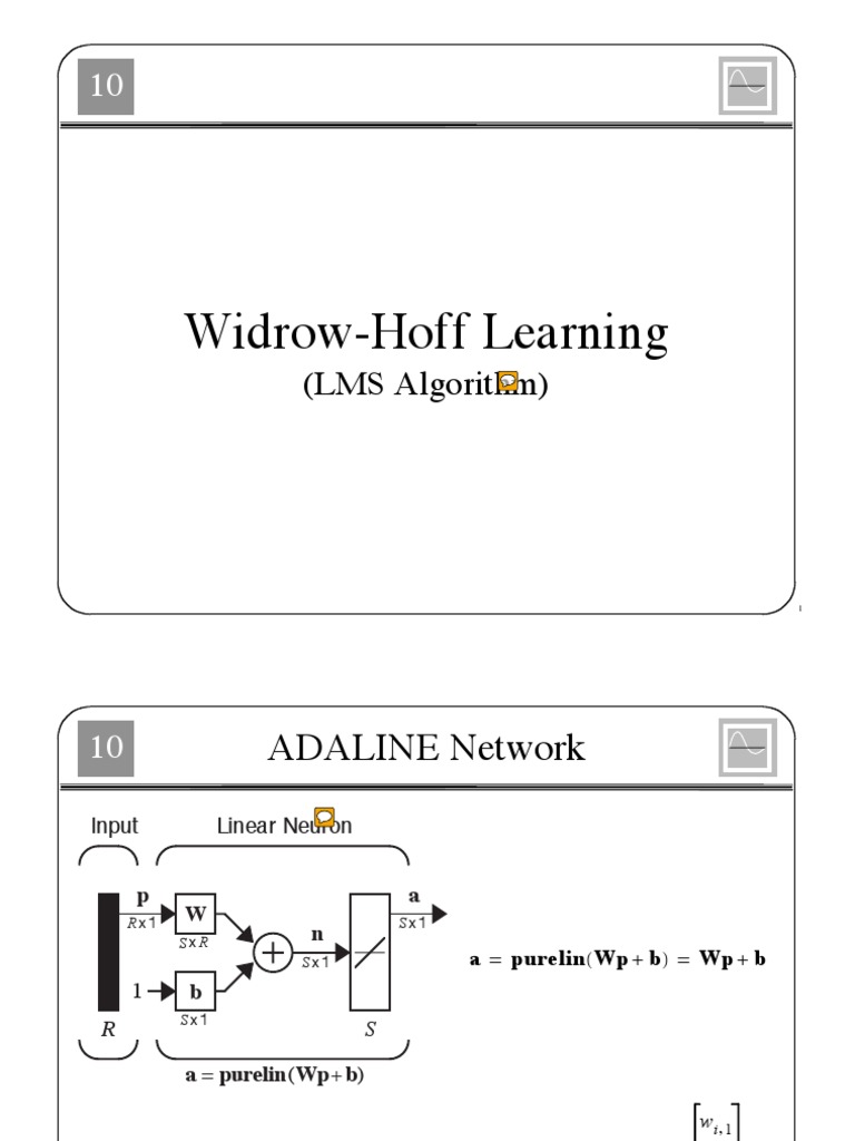 Widrow-Hoff Learning: (LMS Algorithm) | PDF | Stability Theory | Algorithms And Data Structures