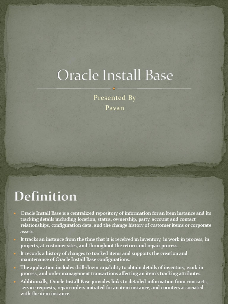 Oracle Install Base | PDF | Oracle Database | Application Programming Interface