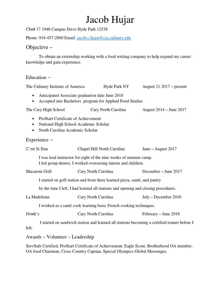 Jacob Hujar Resume | PDF