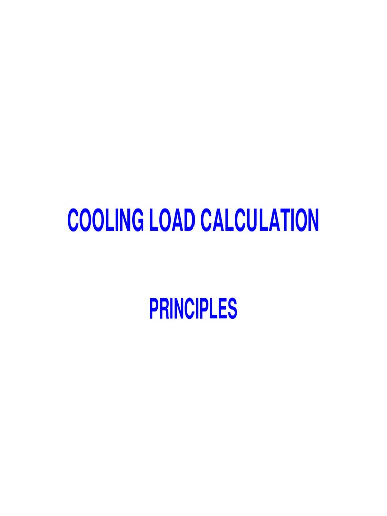 Cooling Load Calculation Principles | PDF | Heat Transfer | Heat