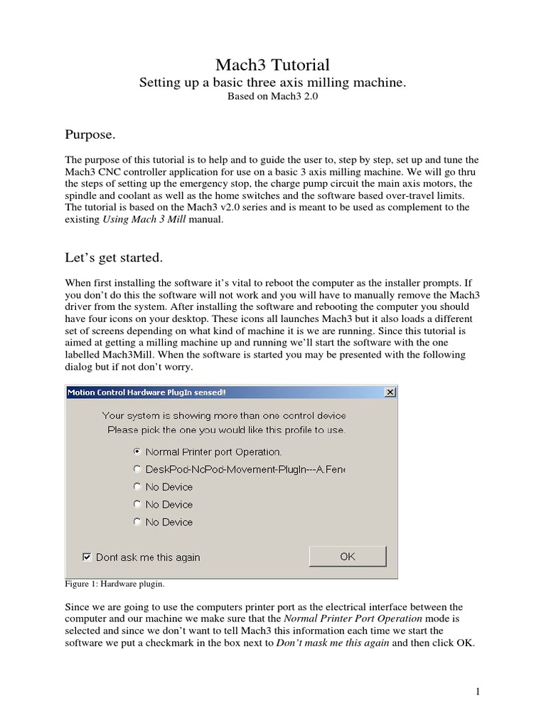 Mach3 Setup Tutorial PDF | PDF | Numerical Control | Electric Motor