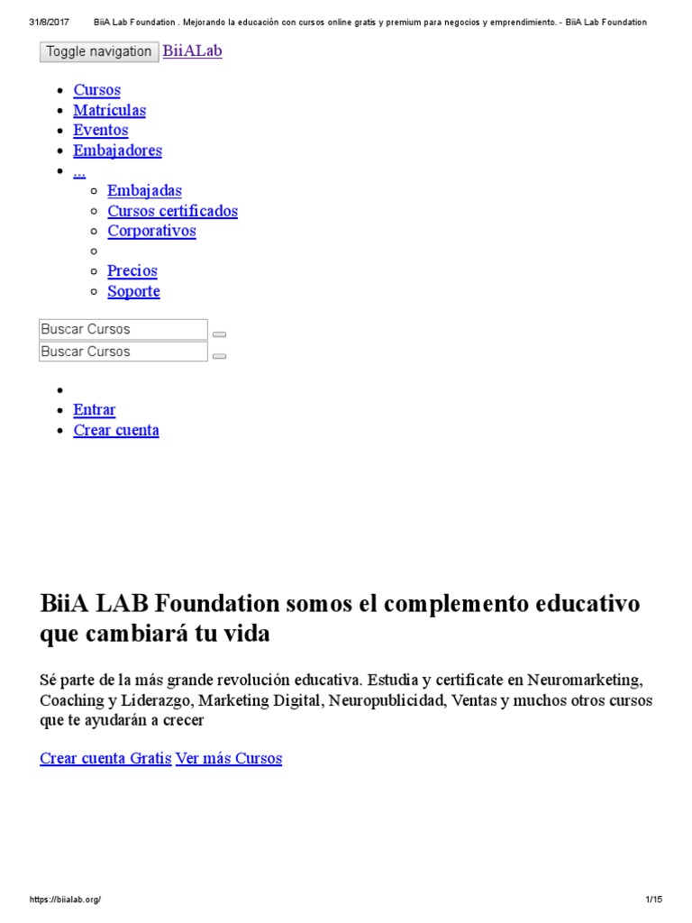 BiiA Lab Foundation - Mejorando La Educación Con Cursos Online Gratis y ...