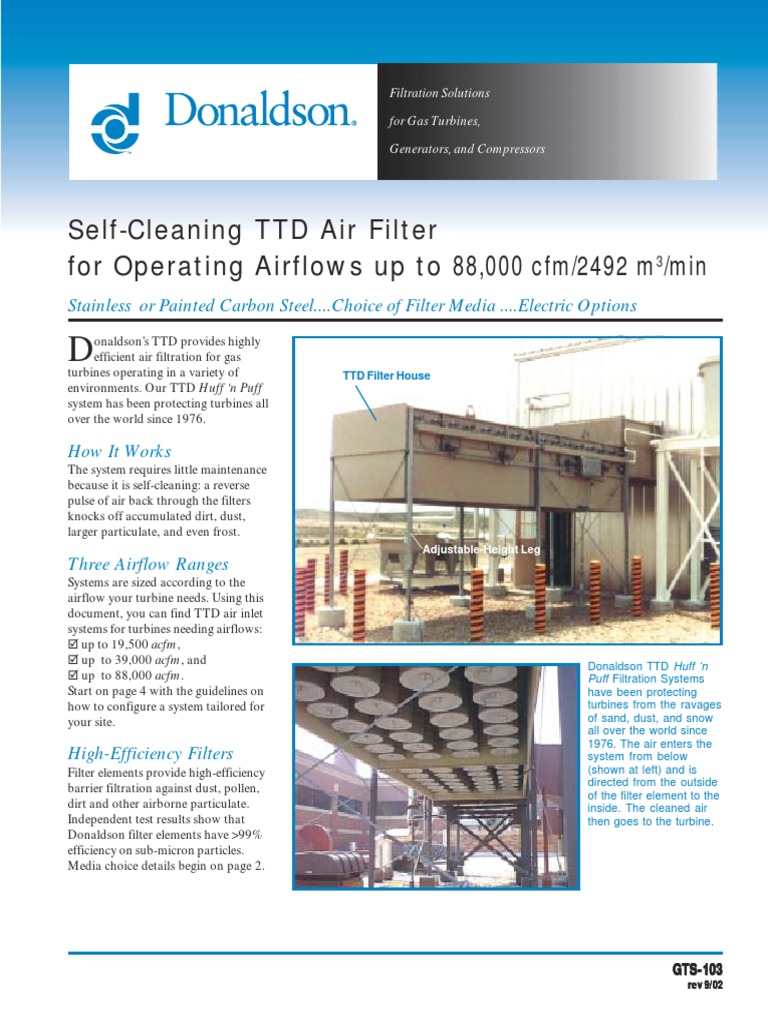 TTDsistema Donaldson | PDF | Gas Turbine | Stainless Steel