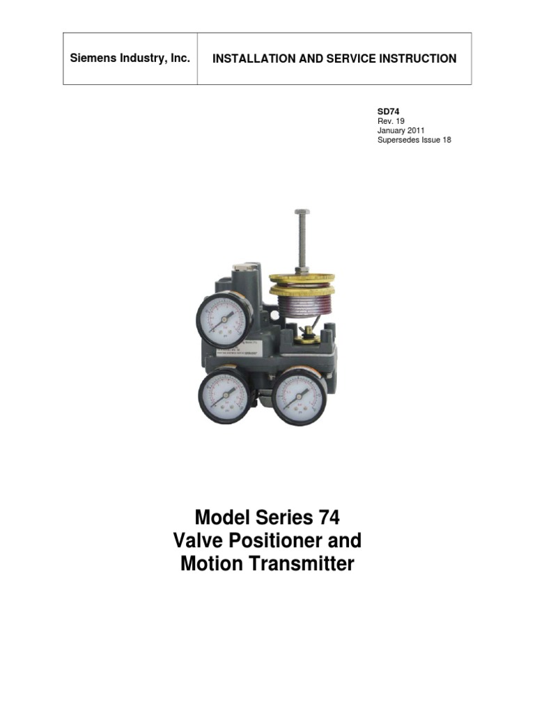 Series 74 Positioner Manual | PDF | Valve | Actuator