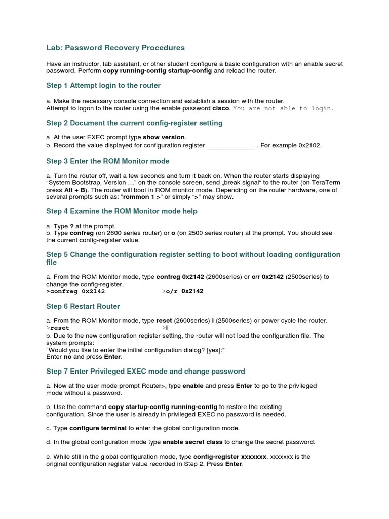 Lab - Password Recovery Procedures | PDF | Booting | Password