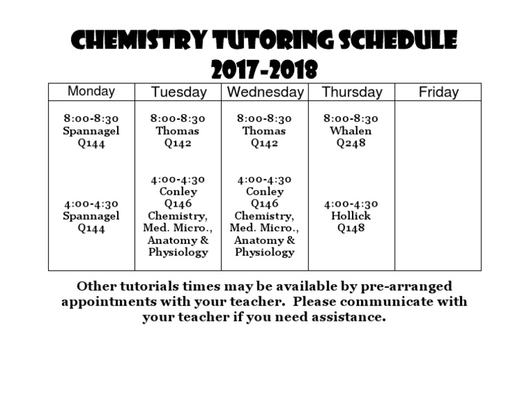 Chemistry Tutoring 2017-2018 1 | PDF | Self-Improvement | Science ...