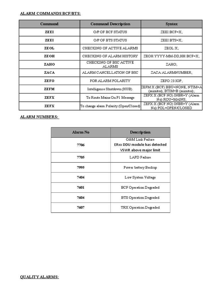 NETACT Commandsxxxx | PDF | Information And Communications Technology ...