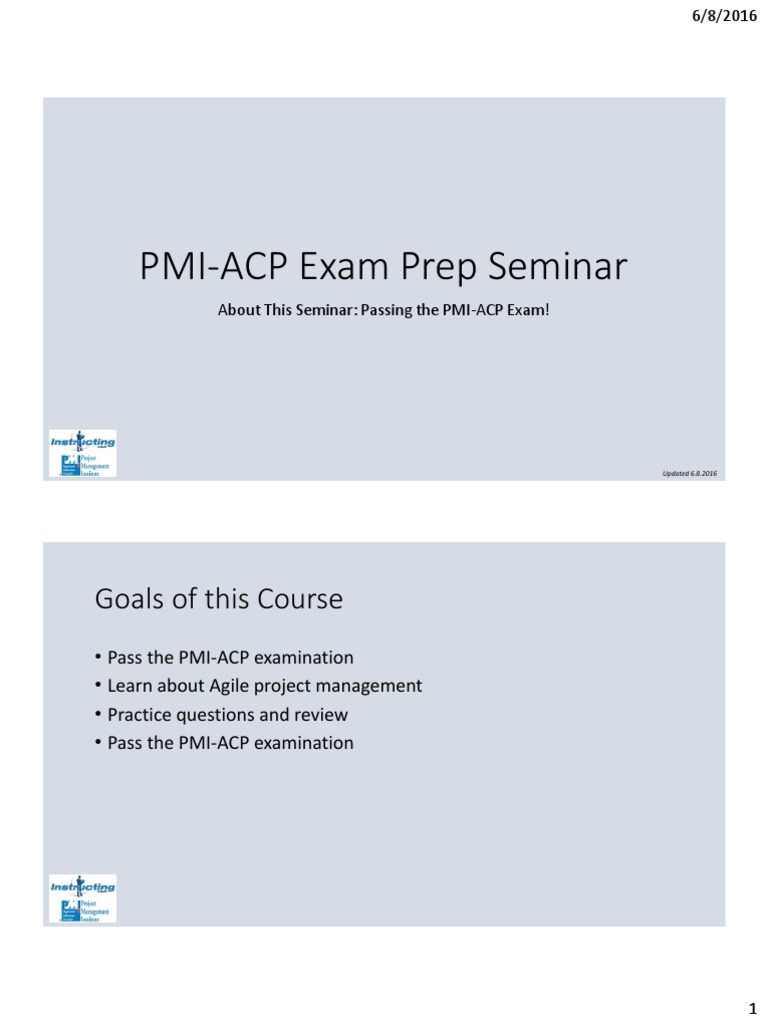 PMI ACP Course Workbook | PDF | Scrum (Software Development) | Agile ...